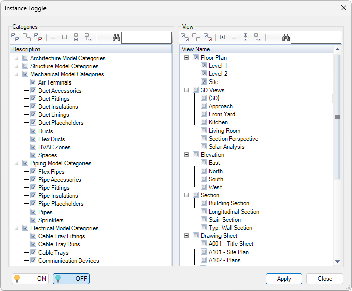 Revit > View panel > Toggle | KobiLabs
