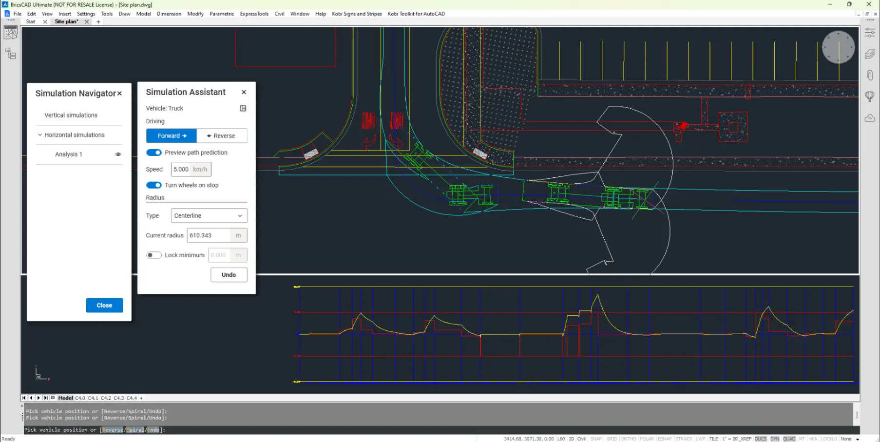 Create Vehicle Swept Path analysis with Navigator Tool | KobiLabs